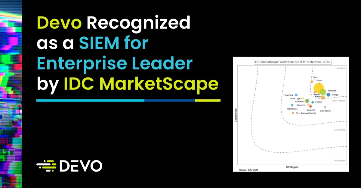 Devo Named a Leader in 2024 IDC MarketScape Worldwide SIEM for Enterprise - Devo.com